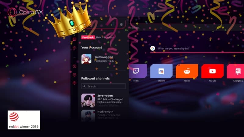 Opera GX, the world’s first gaming browser, wins the Red Dot award